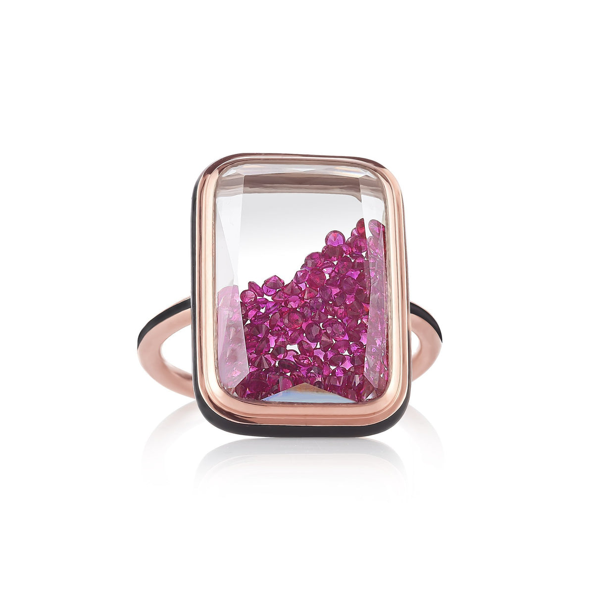 Material Shaker Ruby Ring in 18 karat gold - Moritz Glik
